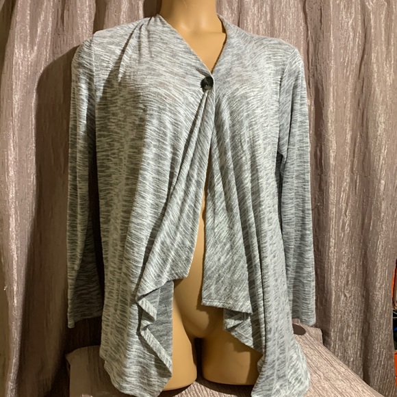AB Studio | Sweaters | Ab Studio Sweater Knit Light Cardigan Xl Gray ...